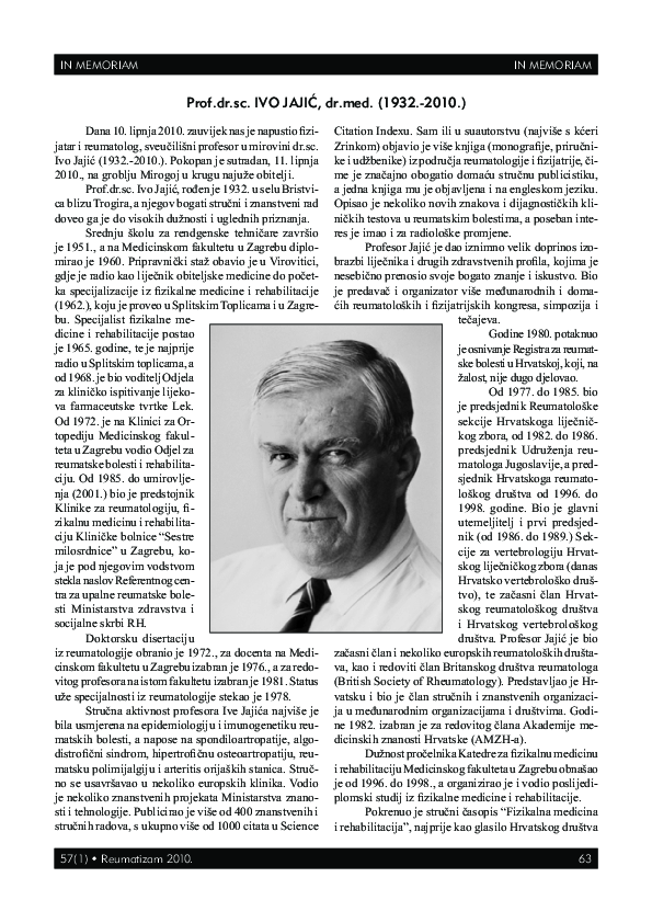 (PDF) Prof.dr.sc. Ivo Jajić, dr.med. (1932.-2010.)