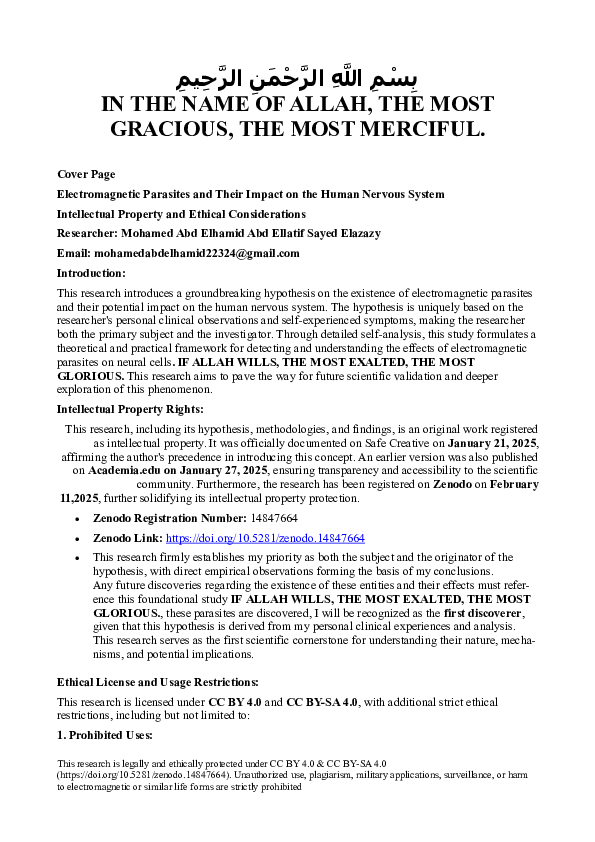 (PDF) Electromagnetic Parasites and Their Impact on the Human Nervous ...