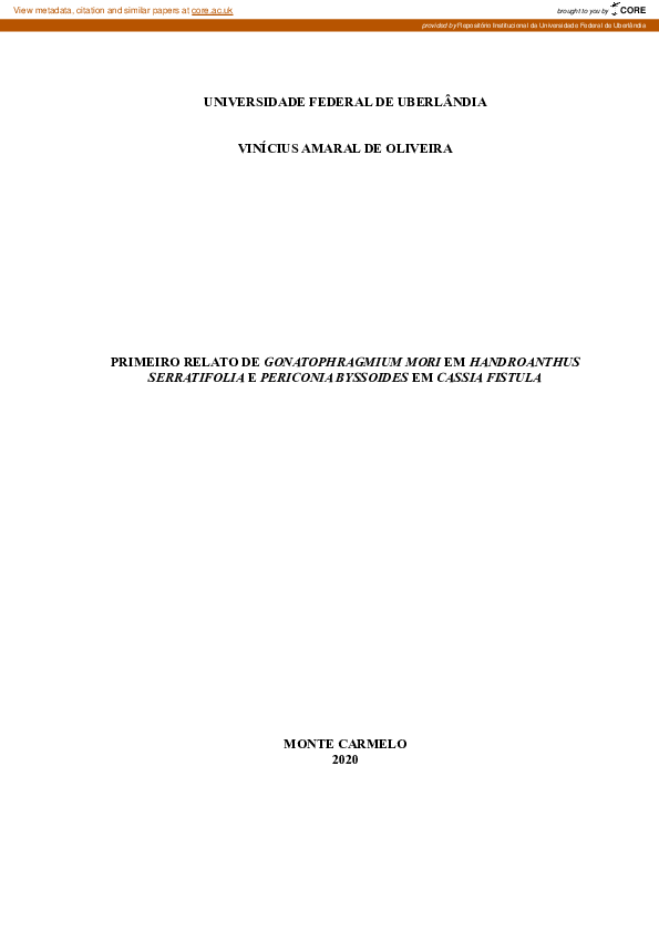 (PDF) Primeiro relato de Gonatophragmium mori em Handroanthus ...