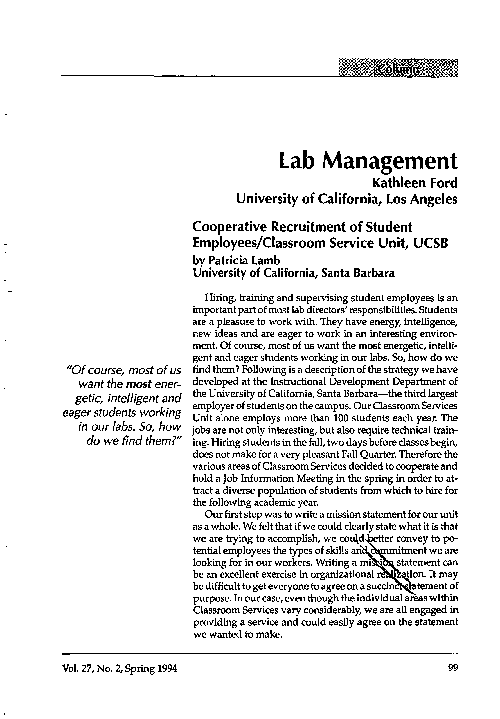 (PDF) Lab Management