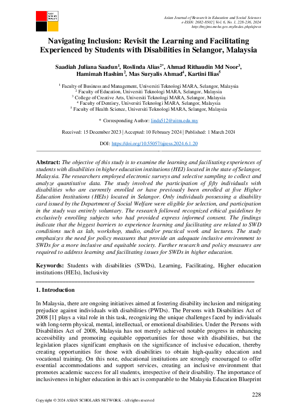 (PDF) Navigating Inclusion: Revisit the Learning and Facilitating ...