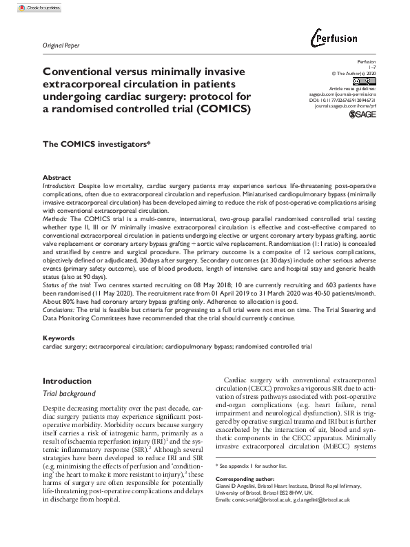(PDF) Conventional versus minimally invasive extracorporeal circulation in patients undergoing ...