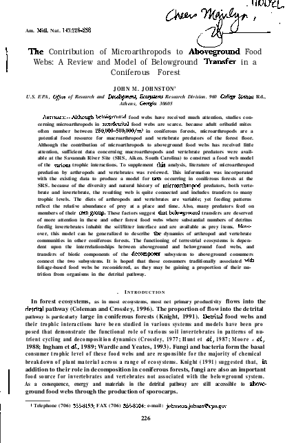 (PDF) The Contribution of Microarthropo ds to Atkk$&knd Food Webs: A ...