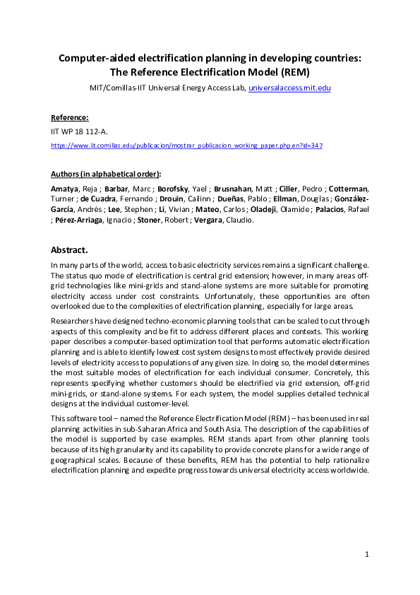(PDF) Computer-aided electrification planning in developing countries: the Reference ...