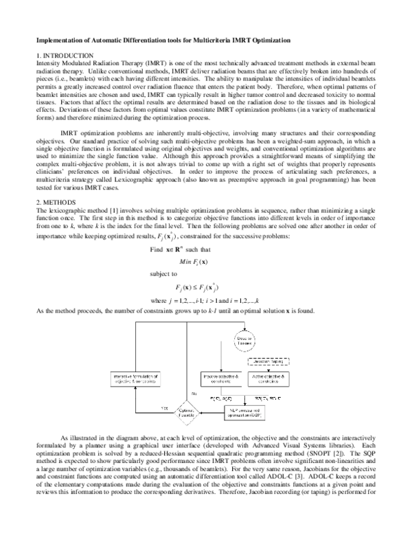 (PDF) Implementation of Automatic Differentiation Tools for Multicriteria IMRT Optimization