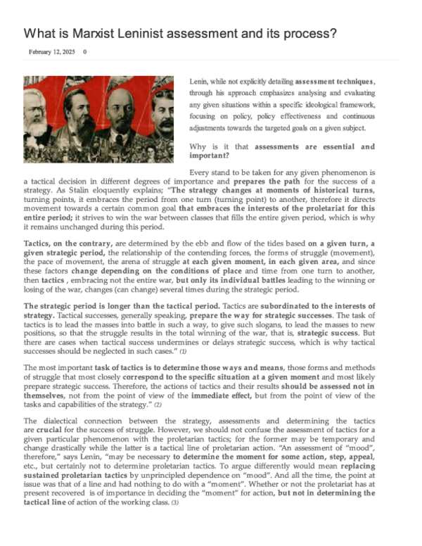 (PDF) What is Marxist Leninist assessment and its process