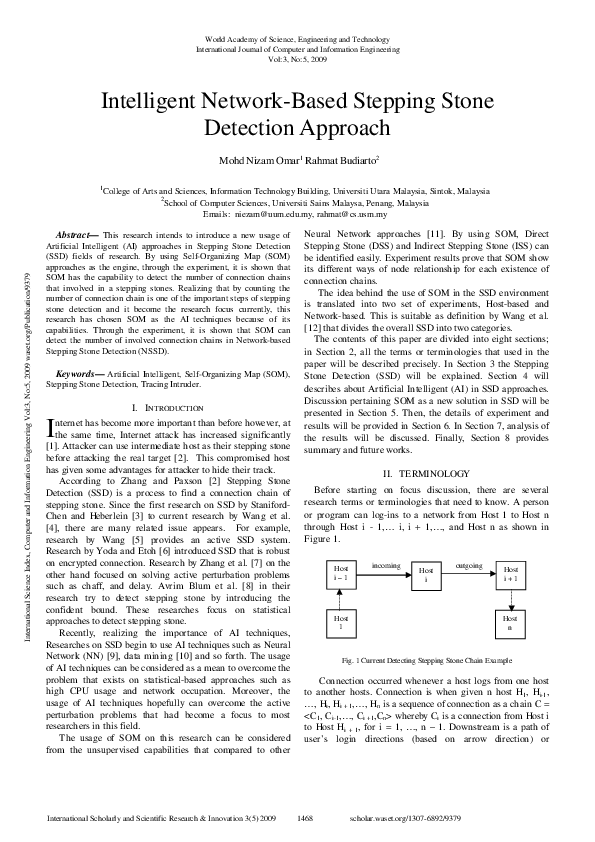 (PDF) Intelligent Network-Based Stepping Stone Detection Approach