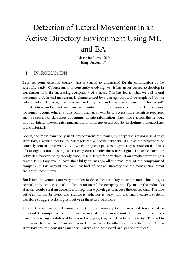 (PDF) Detection of Lateral Movement in an Active Directory Environment ...