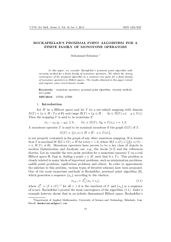 (PDF) General Proximal-Point Algorithm for Monotone Operators
