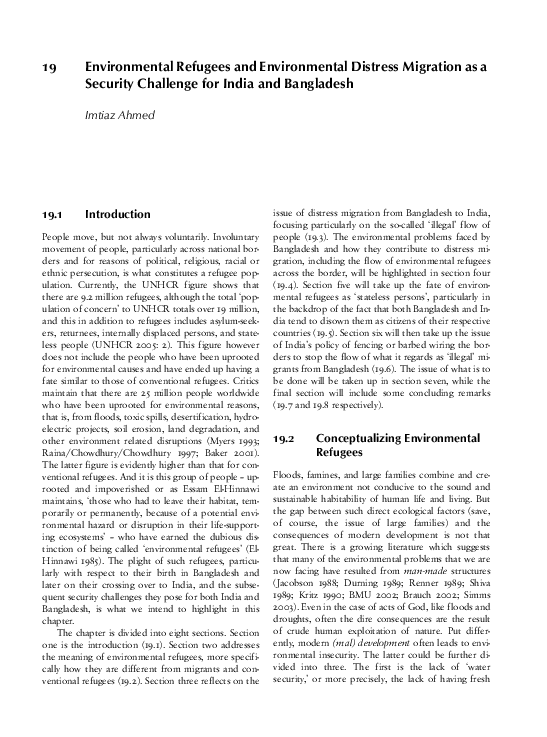 (PDF) Environmental Refugees and Environmental Distress Migration as a ...