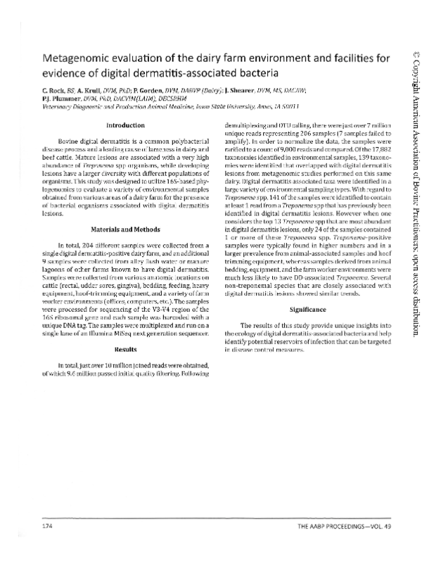 (PDF) Metagenomic evaluation of the dairy farm environment and facilities for evidence of ...