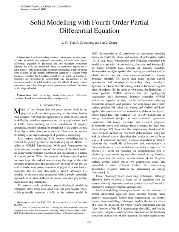 (PDF) Solid Modelling with Fourth Order Partial Differential Equation