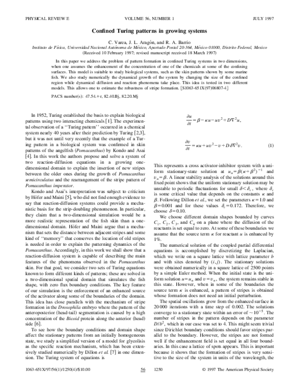 (PDF) Confined Turing patterns in growing systems