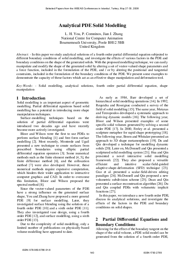 (PDF) Analytical PDE Solid Modelling
