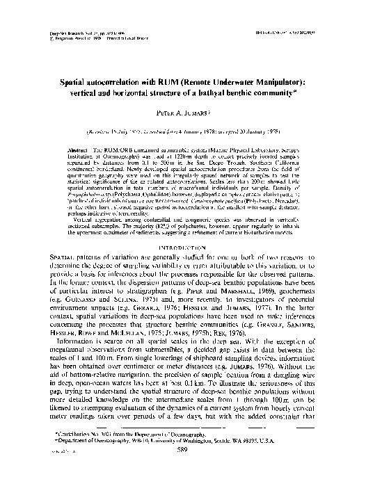 (PDF) Spatial autocorrelation with RUM (Remote Underwater Manipulator ...