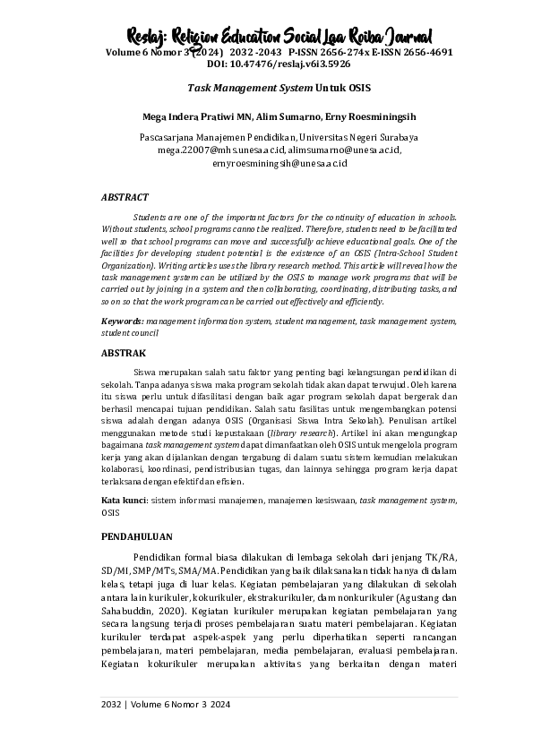 (PDF) Task Management System Untuk Osis