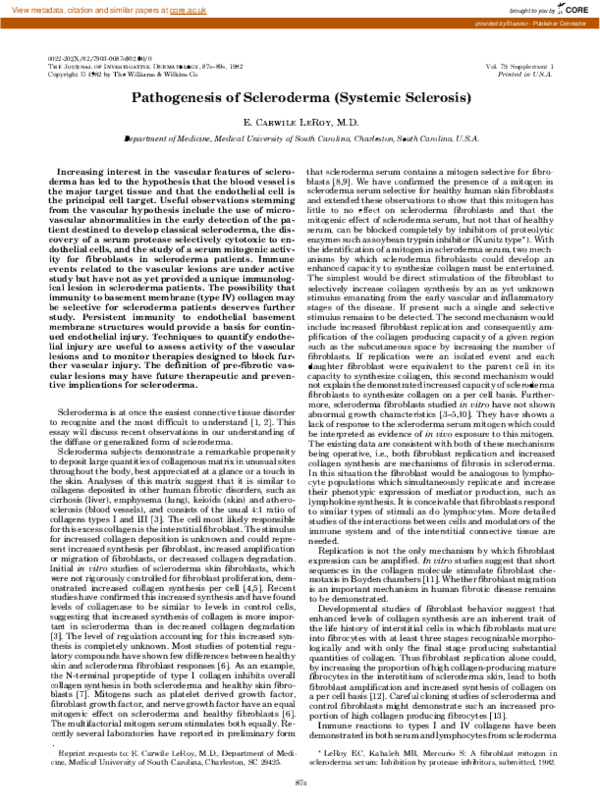 (PDF) Pathogenesis of Scleroderma (Systemic Sclerosis)