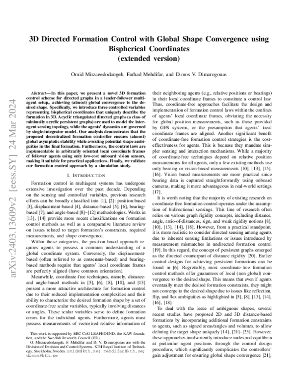 (PDF) 3D Directed Formation Control with Global Shape Convergence using ...