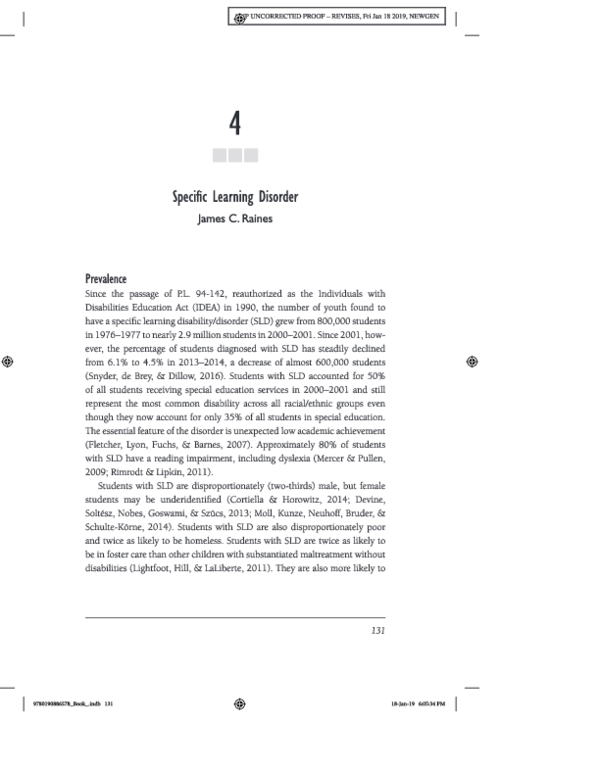 (PDF) Specific Learning Disorder 2019