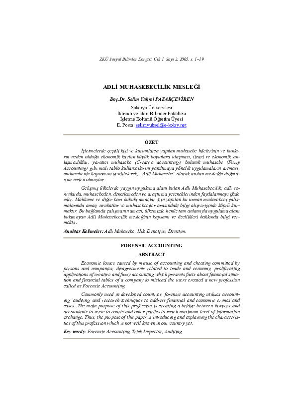 (PDF) Adli Muhasebecilik Mesleği