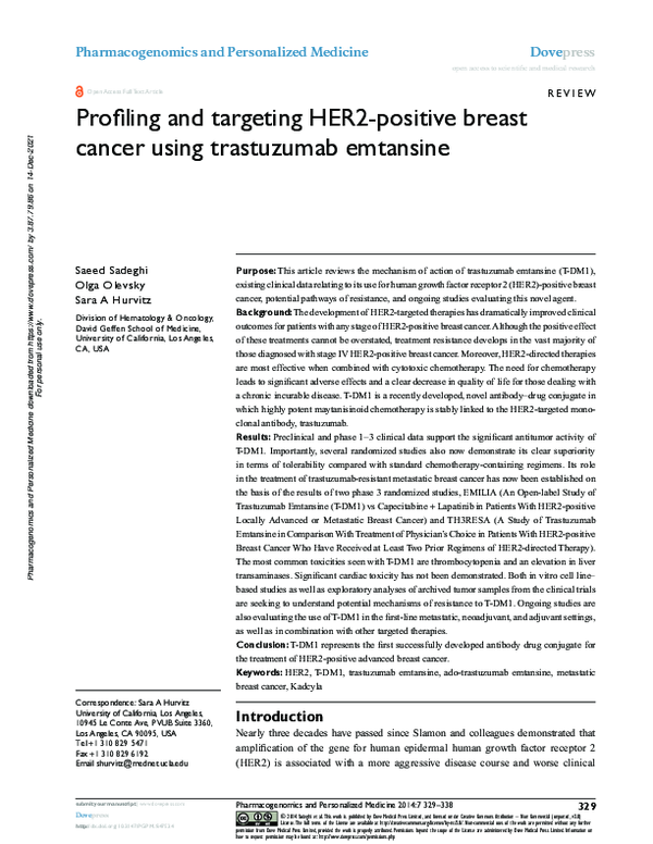 (PDF) Profiling and targeting HER2-positive breast cancer using ...