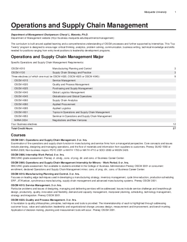 (PDF) Operations and supply chain management