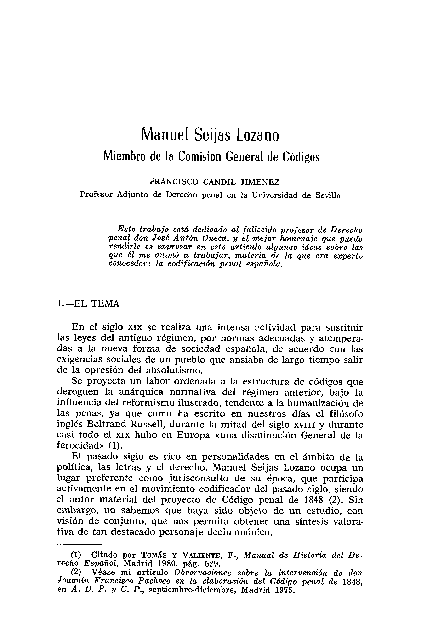 (PDF) Manuel Seijas Lozano, miembro de la Comisión General de Códigos