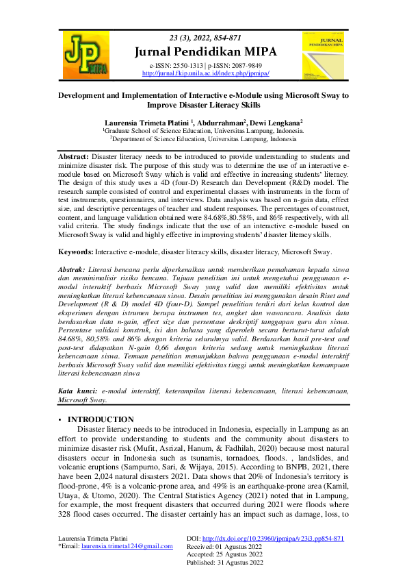 (PDF) Development and Implementation of Interactive e-Module using Microsoft Sway to Improve ...