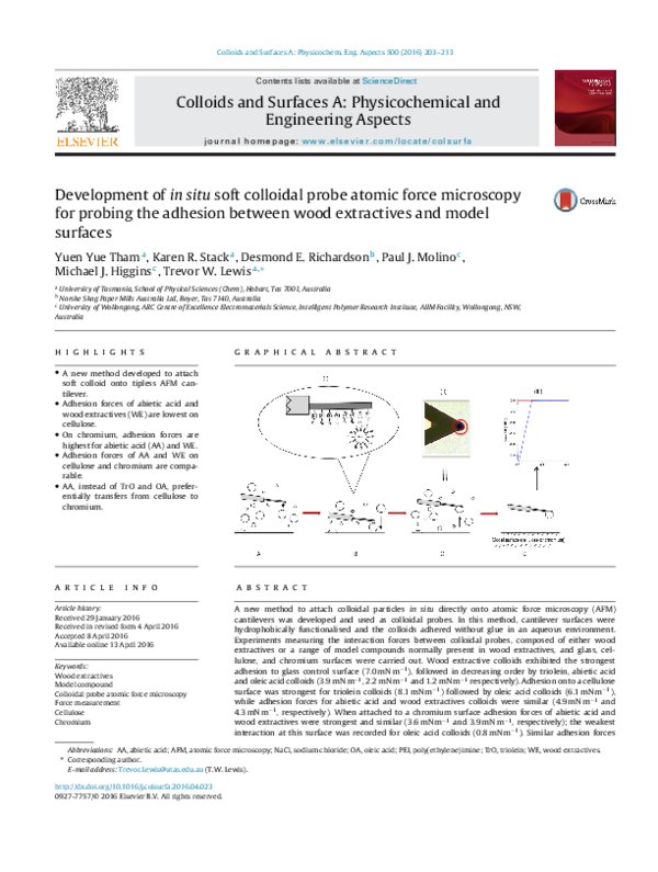Development of in situ soft colloidal probe atomic force microscopy for ...