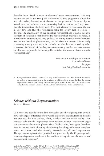(PDF) Science without Representation