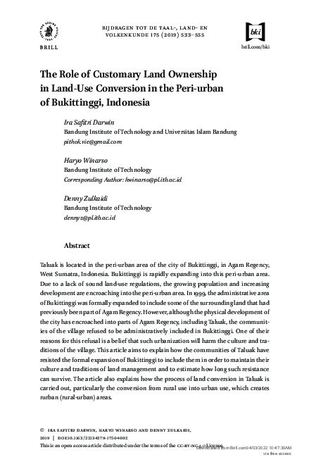(PDF) The Role of Customary Land Ownership in Land-Use Conversion in ...