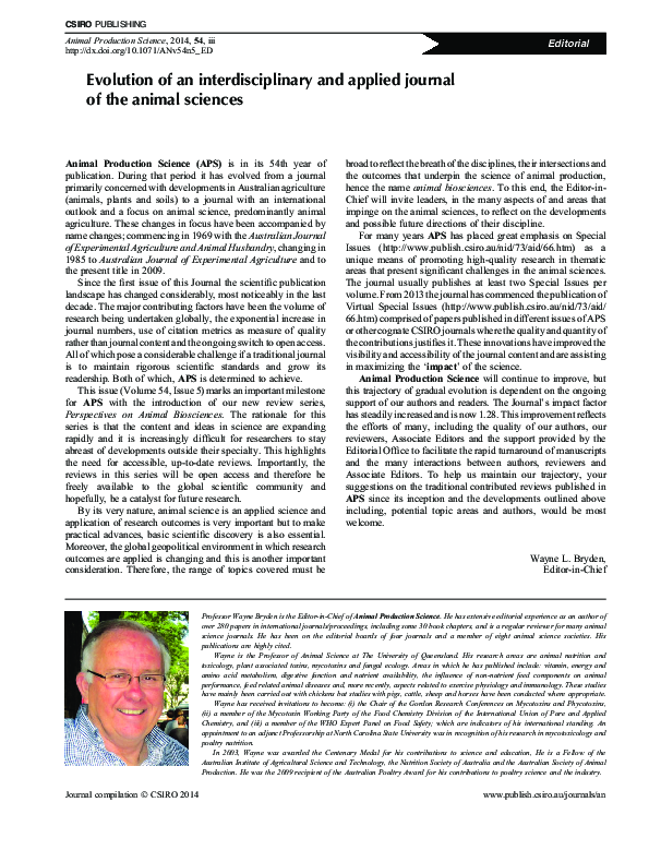 (PDF) Evolution of an interdisciplinary and applied journal of the ...