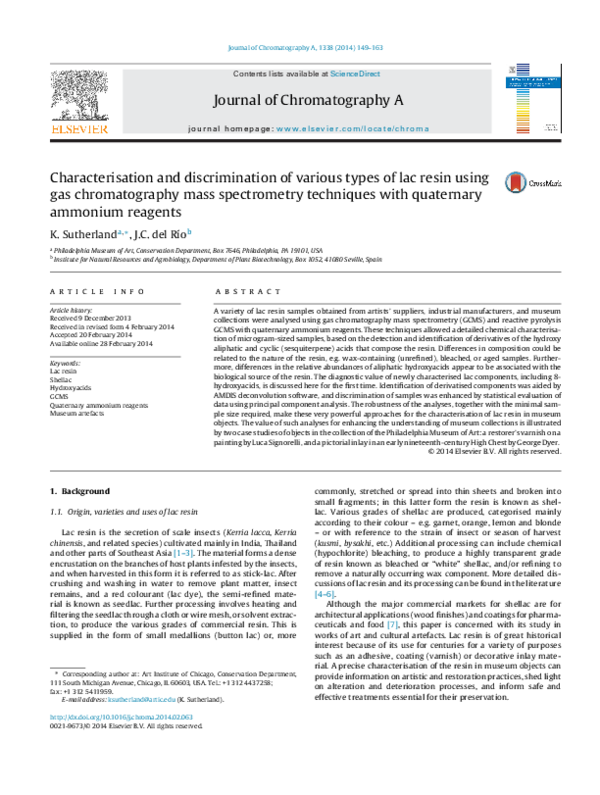 (PDF) Characterisation and discrimination of various types of lac resin ...