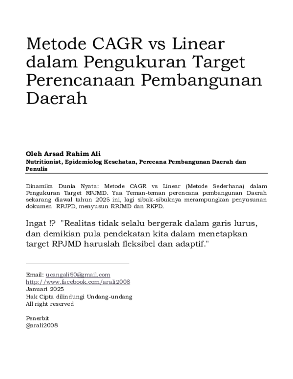 (PDF) Metode CAGR vs Linear dalam Pengukuran Target Perencanaan ...