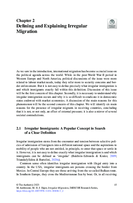 (PDF) Defining and Explaining Irregular Migration