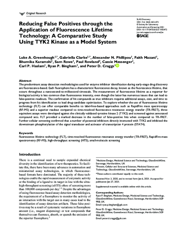 (PDF) Reducing False Positives through the Application of Fluorescence Lifetime Technology: A ...
