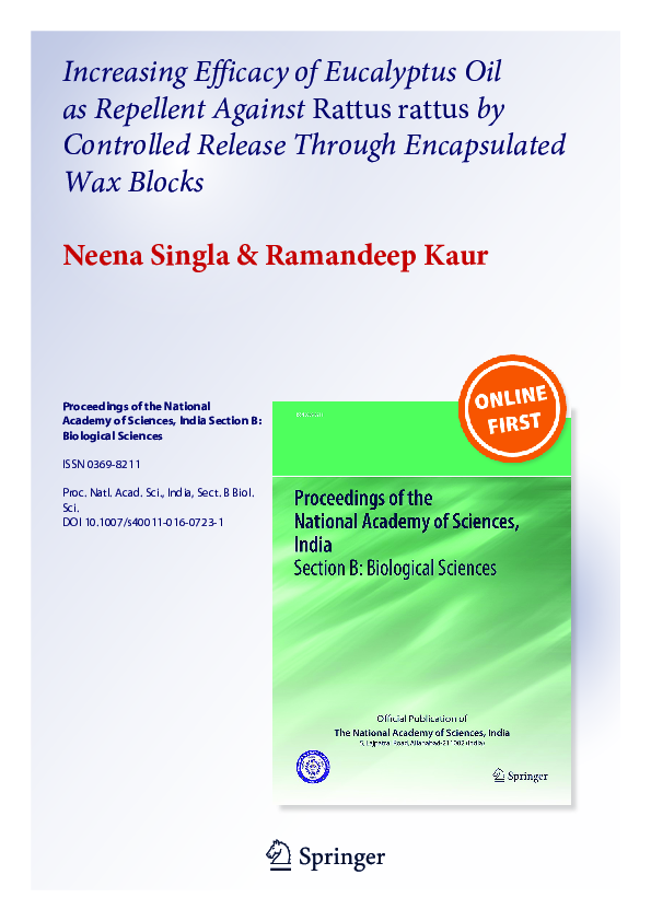 (PDF) Increasing Efficacy of Eucalyptus Oil as Repellent Against Rattus ...