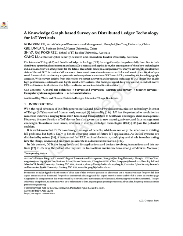 Pdf A Knowledge Graph Based Survey On Distributed Ledger Technology For Iot Verticals