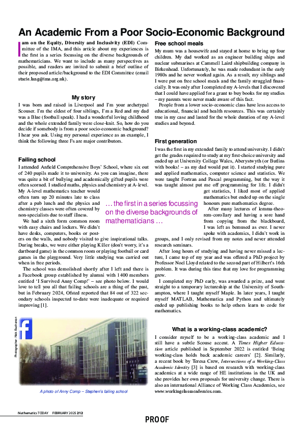 (PDF) An Academic From a Poor Socio-Economic Background