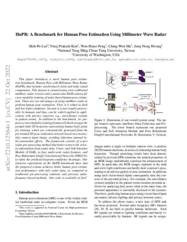 (PDF) HuPR: A Benchmark for Human Pose Estimation Using Millimeter Wave ...