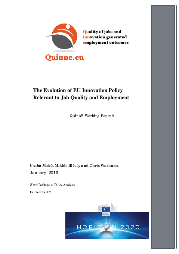 (PDF) The Evolution of EU Innovation Policy Relevant to Job Quality and ...