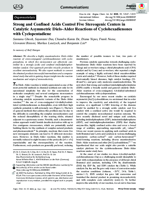 (PDF) Strong and Confined Acids Control Five Stereogenic Centers in ...