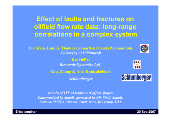(PDF) Effect of faults and fractures on oilfield flow rate data