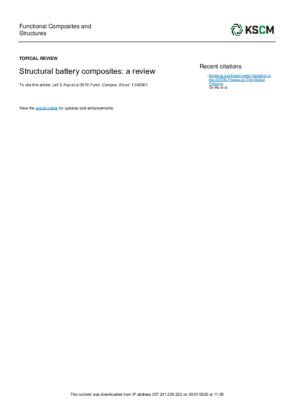 (PDF) Structural battery composites: a review