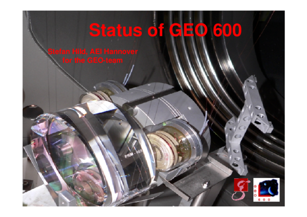 (PDF) Status of GEO 600
