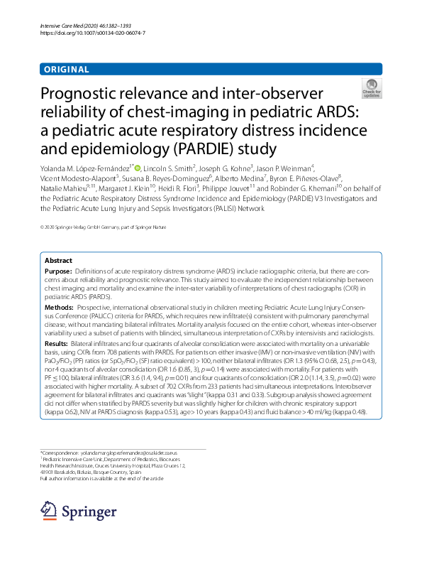 (PDF) Prognostic relevance and inter-observer reliability of chest ...
