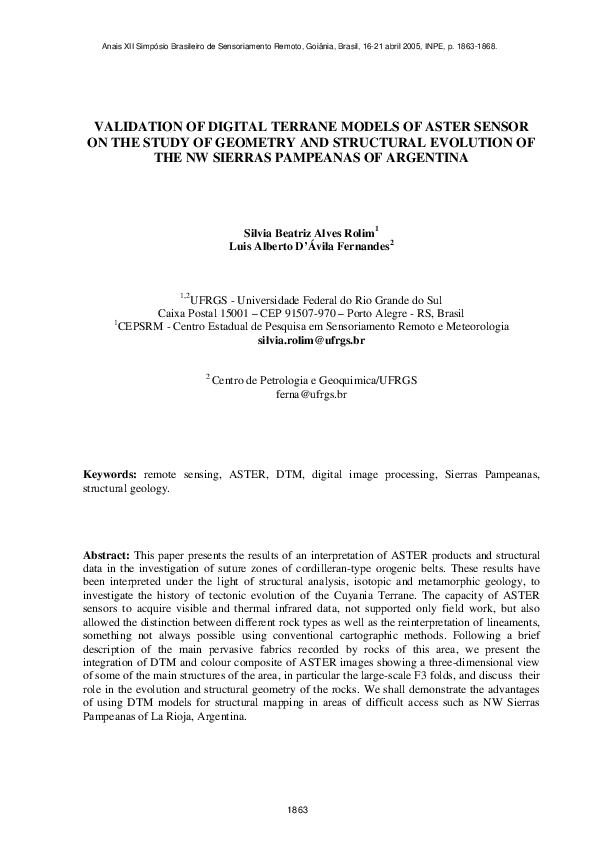 (PDF) Validation of Digital Terrane Models of Aster Sensor on the Study ...