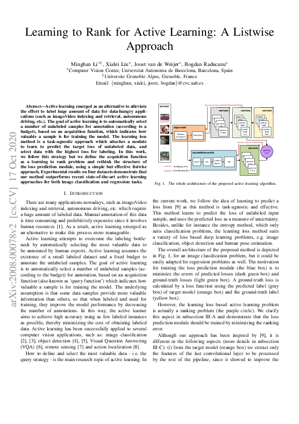 (PDF) Learning to Rank for Active Learning: A Listwise Approach