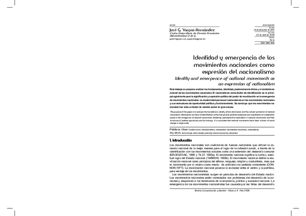 (PDF) Identidad y emergencia de los movimientos nacionales como ...
