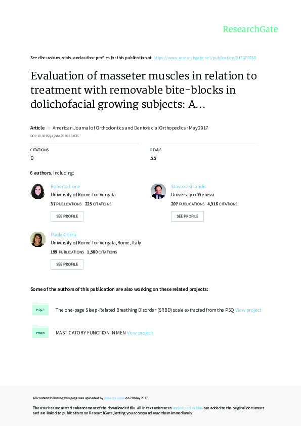 (PDF) Evaluation of masseter muscles in relation to treatment with ...